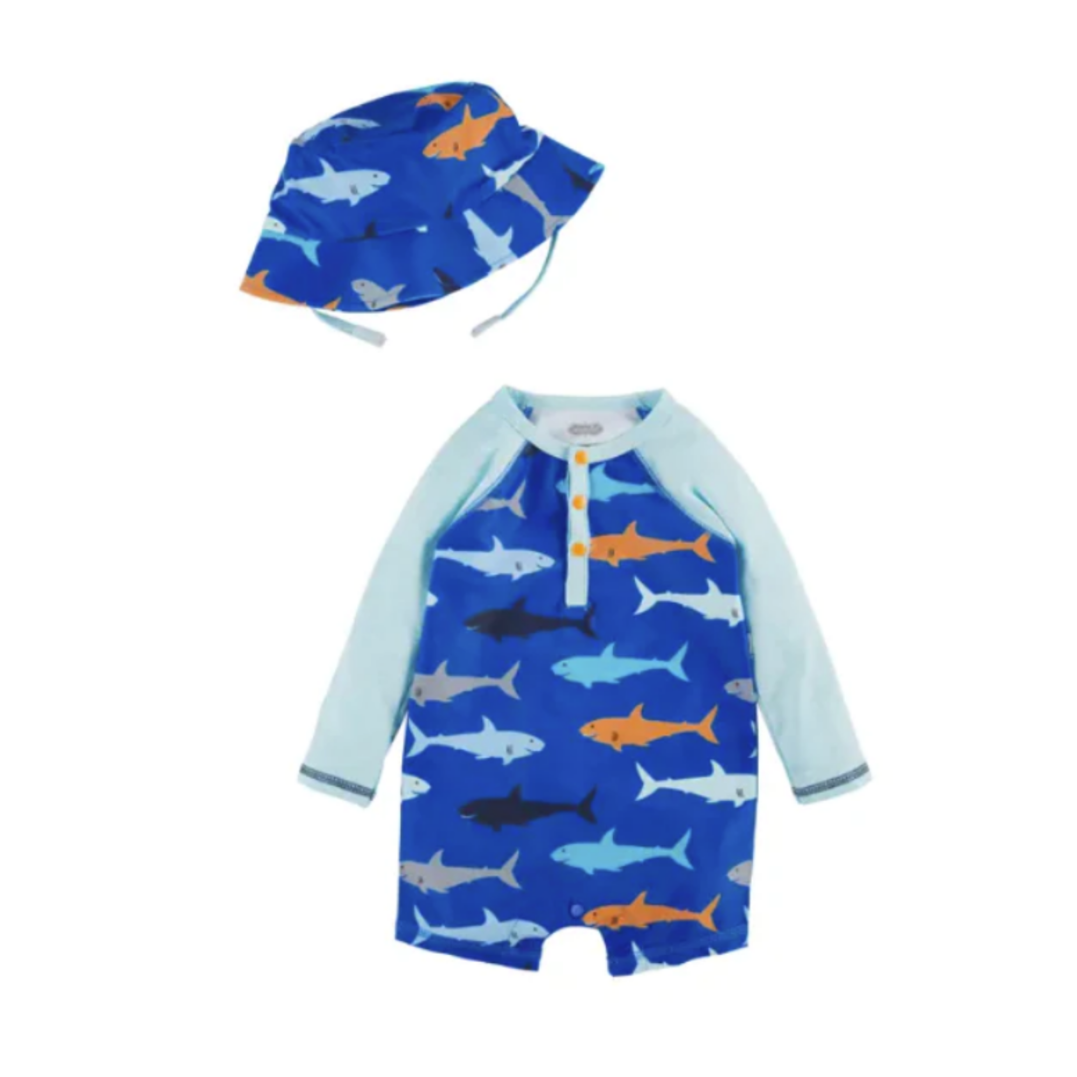 SHARK RASH GUARD AND HAT SET – Patet Gifts
